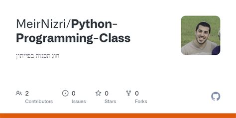 Github Meirnizripython Programming Class חוג תכנות בפייתון