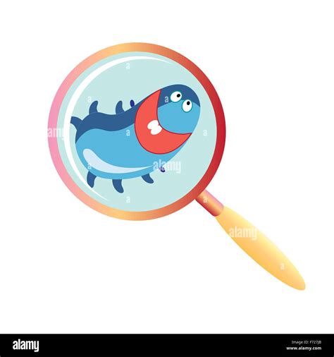 Beautiful Vector Illustration Funny Microbe Under A Microscope Stock Vector Image And Art Alamy