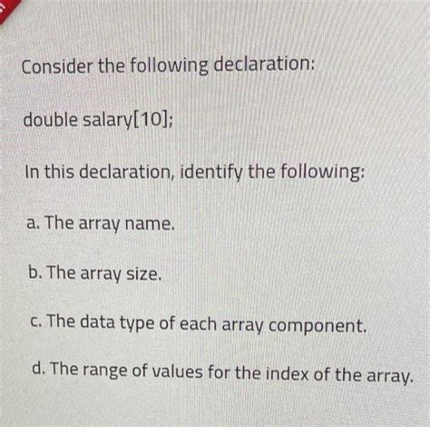 Solved Consider The Following Declaration Double