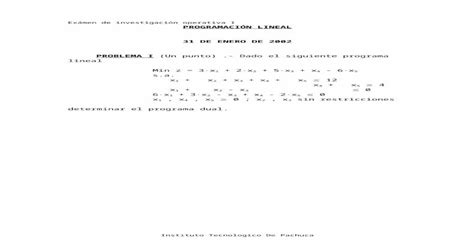 Problemas And Soluciones De Ejercicios De Programacion Lineal Doc