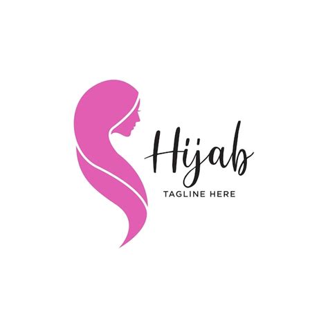 간단한 히잡 로고 아이콘 디자인 벡터 프리미엄 벡터