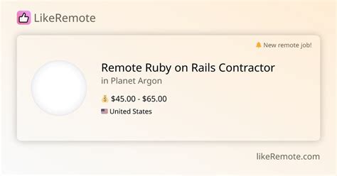 📩 Remote Ruby On Rails Contractor At 🏢 Planet Argon Salary 💰4500