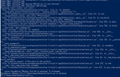 Python Pyinstaller Valueerror Module File Is Missing Stack Overflow