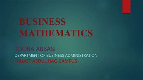 Business Mathematicspptx