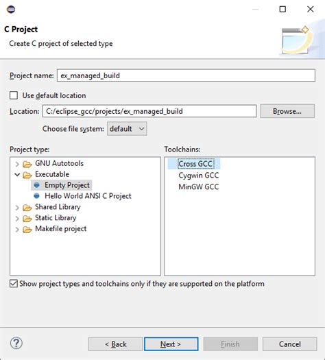 GCC Eclipse Setup Guide Managed Build Project JBLopen