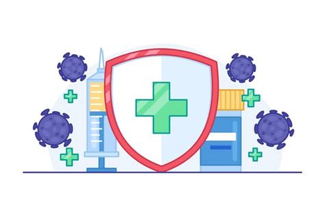 면역 체계 벡터 일러스트 레이 션 프리미엄 벡터