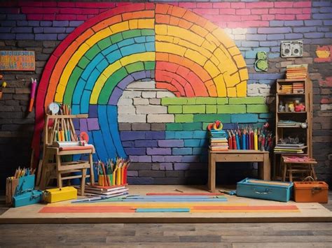 Premium Photo Colorful School Classroom Backdrop Design