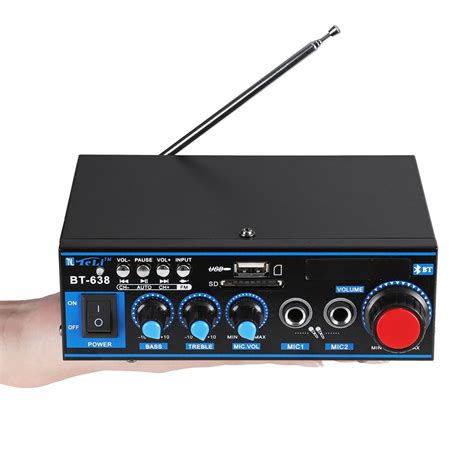 Amplificator Profesional Tip Statie 2 X 25 W Bluetooth Telecomanda Usb Sd Card Radio Fm 2