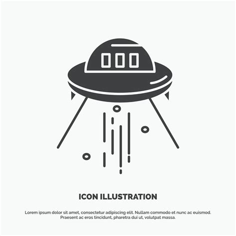 Space Ship Space Ship Rocket Alien Icon Glyph Vector Gray Symbol For Ui And Ux Website Or