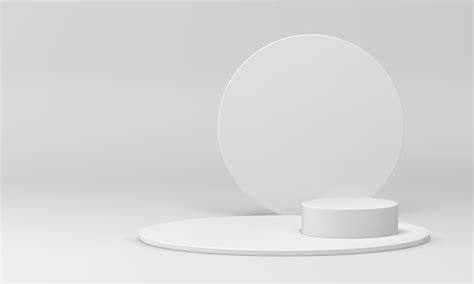 흰색 3d 연단 실린더 건설 레벨 무대 벽 쇼룸 장식 최소 디자인 벡터 0명에 대한 스톡 벡터 아트 및 기타 이미지 0명