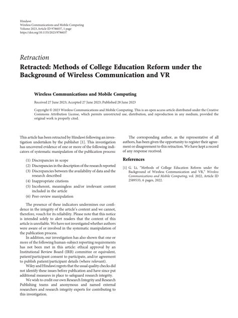 Pdf Retracted Methods Of College Education Reform Under The