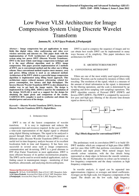 pdf low power vlsi architecture for image compression system using