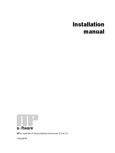 Installation Manual Mp Is A Trademark Of Técnica Aplicada Internacional Sa De Cv Unduh
