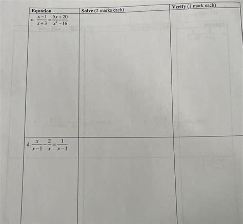 Solved 9 Algebraically Solve And Verify Each Rational
