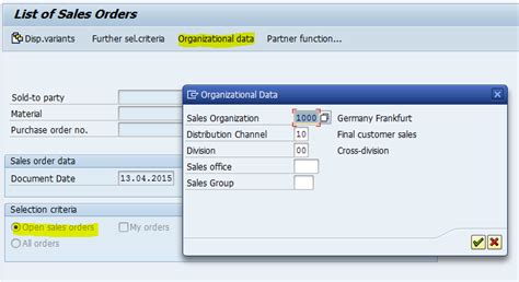 How To Make Open Sales Orders As Default In VA SAP Community