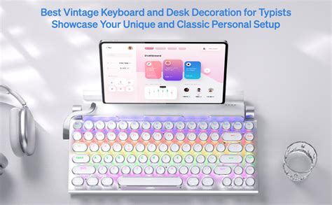 Doohoeek Updated Retro Typewriter Keyboard With RGB Lighting Muti Device Multi OS Bluetooth