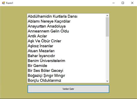 C Sql Veritabanından Listbox A Veri Çekme Tasarım Kodlama