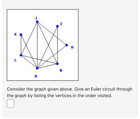 Consider The Graph Given Above Give An Euler Circuit Chegg