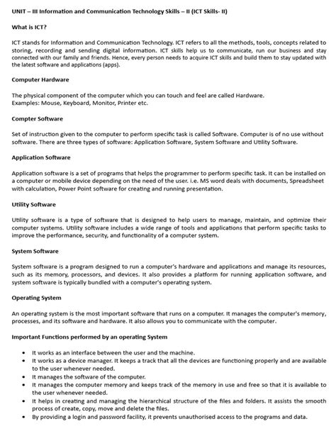 Unit Iii Ict Skills Ii Pdf