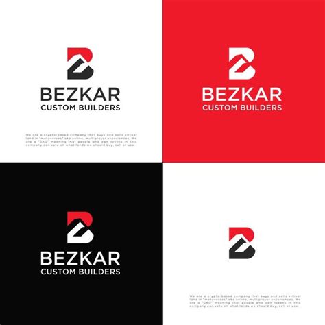 Bezkar Custom Builder Logo Design In Four Colors And Fonts