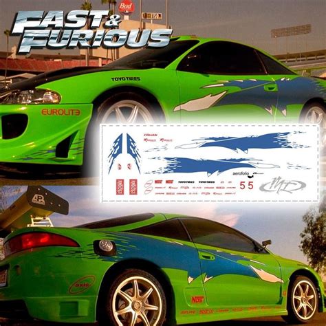 Fastandfurious Brians Eclipse Waterslide Decals 164 Etsy Mitsubishi