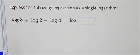Solved Express The Following Expression As A Single