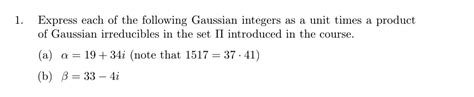 solved express each of ﻿the following gaussian integers as