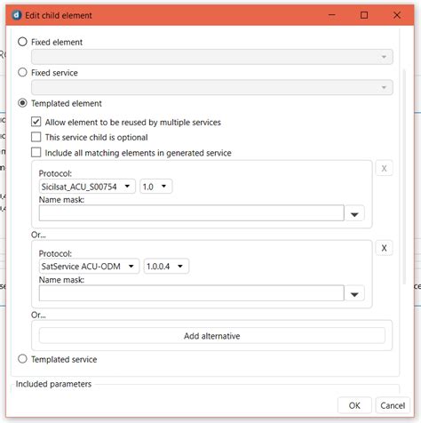 Service Template Including Parameters From Different Protocols Options For One Input
