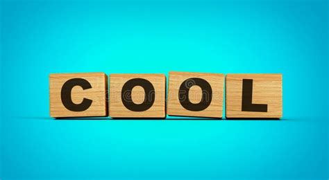 Wooden Blocks Cool Word Isolated Background 3d Illustration Stock