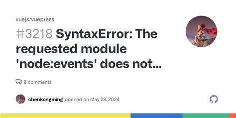 Syntaxerror The Requested Module Node Events Does Not Provide An Export Named