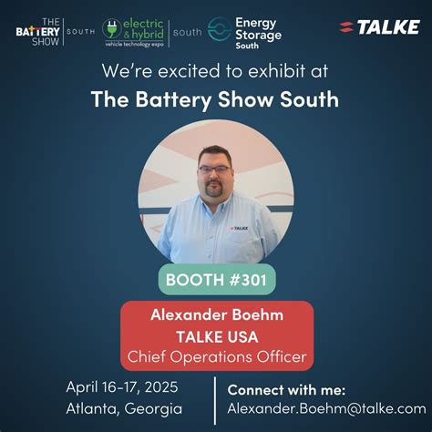 Talke Talkeusa Alwaysasmartmove Batteryshowsouth… Alexander Boehm
