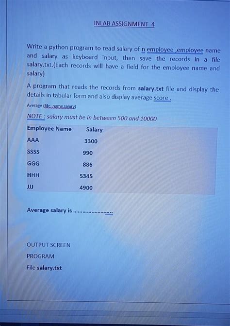 Solved Inlab Assignment 4 Write A Python Program To Read