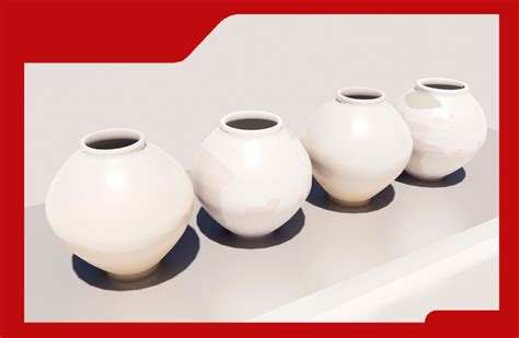 라인이 살아있는 달항아리 3d일러스트 스타일