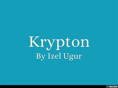 Krypton Ppt