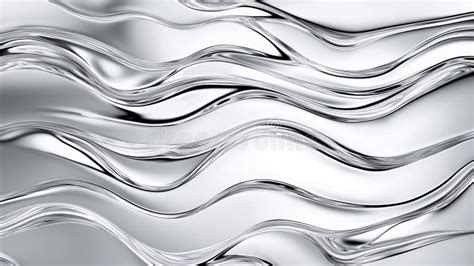 Abstract Metallic Waves Design For Modern Art And Interior Decoration Stock Illustration