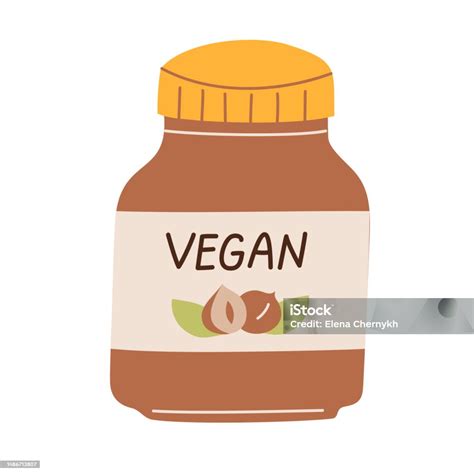 비건 초콜릿 너트 버터 아이콘 건강한 식물성 스프레드의 벡터 낙서 그림 단백질로 가득 찬 강화 식품 유제품이 없는 헤이즐넛 버터 버터에 대한 스톡 벡터 아트 및 기타 이미지