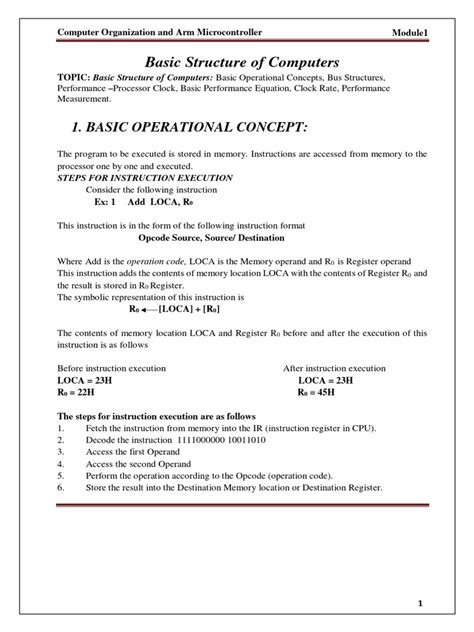module 1 co pdf central processing unit computer data storage