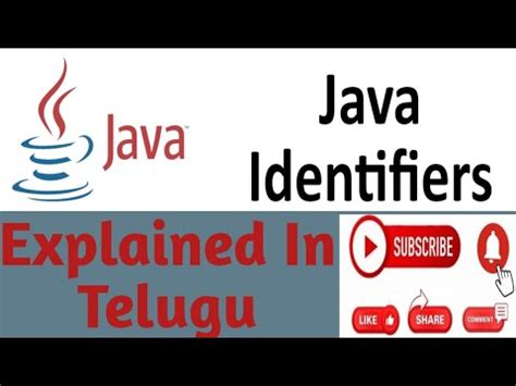 Identifiers In Java Programming For Beginners Telugu Explanation Also YouTube