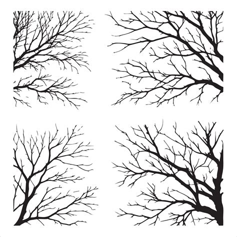 mínimo otoño desnudo árbol vector silueta Vector en Vecteezy