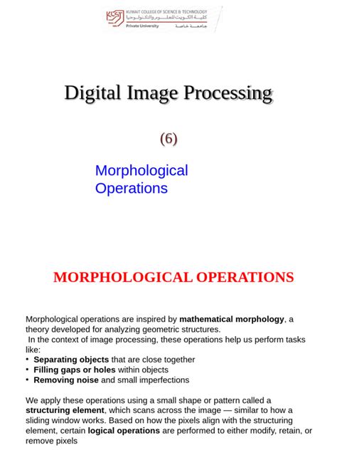Morphological Operations In Image Processing Pdf Computer Graphics