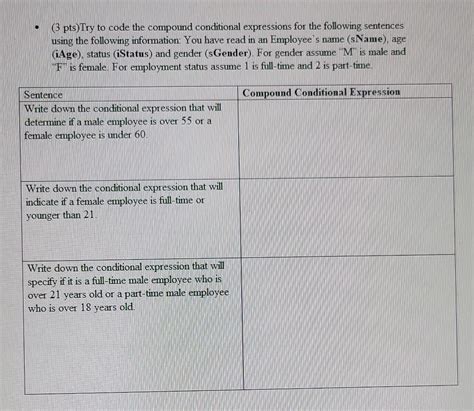 Solved 3 Pts Try To Code The Compound Conditional