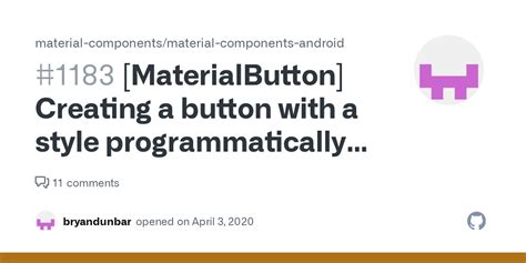 Materialbutton Creating A Button With A Style Programmatically Does
