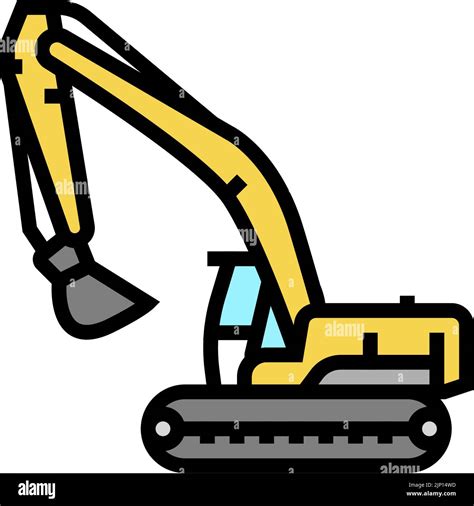 Excavator Construction Car Vehicle Color Icon Vector Illustration Stock Vector Image And Art Alamy