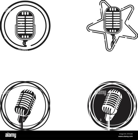 Vintage Microphone Music Voice Record Icon Recording Studio Symbol Stock Vector Image And Art