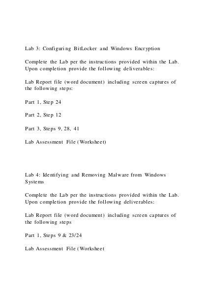 Lab 3 Configuring Bitlocker And Windows Encryptioncomplete Pdf