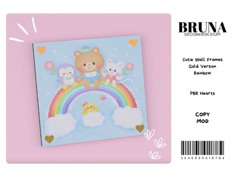 Second Life Marketplace Bruna Cutie Wall Frames Gold Rainbow