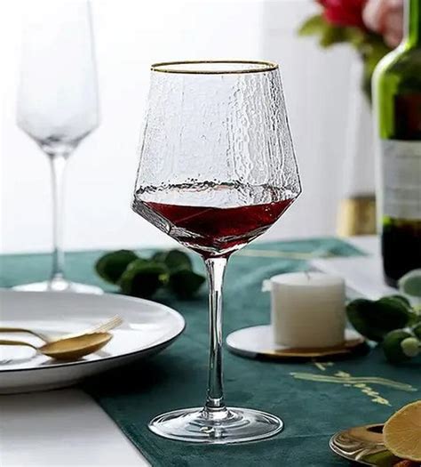 ᐉ Келих для вина із золотою облямівкою 450 мл Прозора бірюза 21 Fd002 7 • Краща ціна в Києві