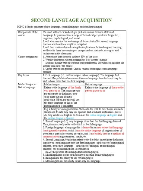 second language acquisition pdf second language acquisition