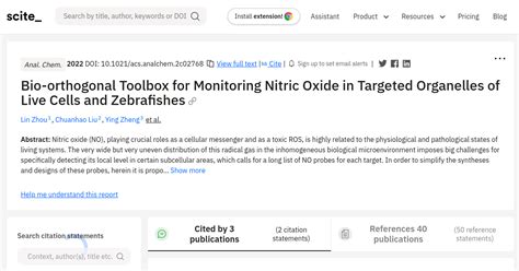 Bio Orthogonal Toolbox For Monitoring Nitric Oxide In Targeted