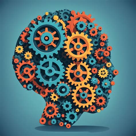 A Human Brain With Gears And Gears That Says Brain Premium Ai